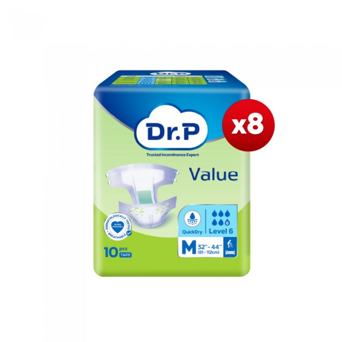 DR.P Value Level 6 Tape M / L / XL (1 Carton) Adult Diapers Tape Murah ...