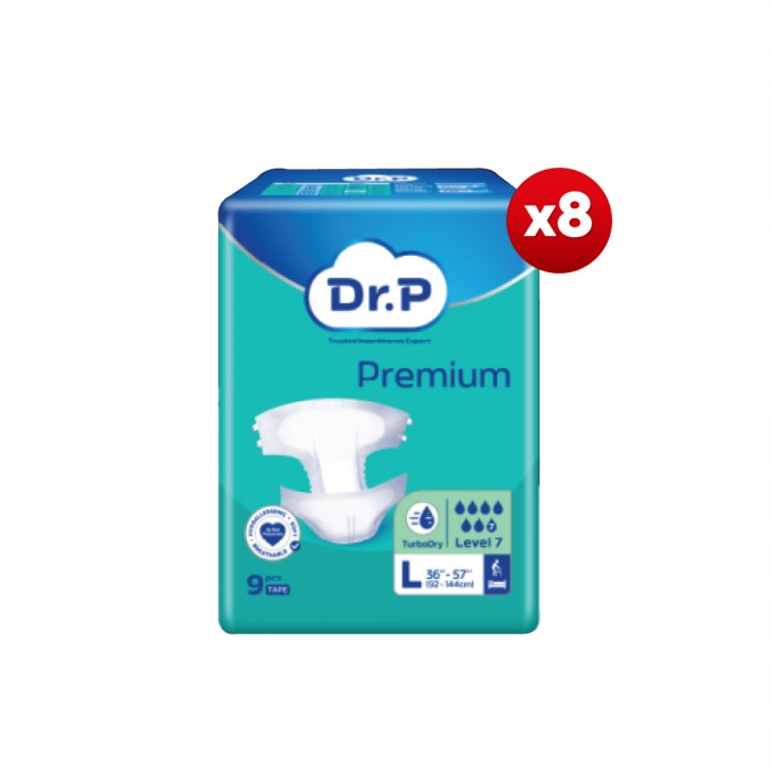DR.P Premium Level 7 Tape M/L/XL (1 Carton) Adult Diapers Pants Murah ...