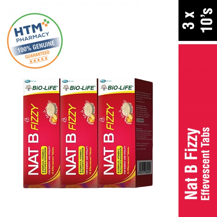 Bio-Life Nat B Fizzy Effervescent Tab 10's x 3 | Health & Wellness ...