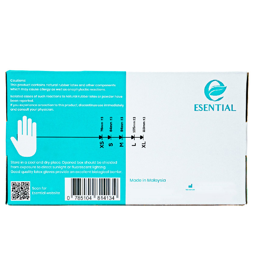 Esential Latex Powder Free Disposable Gloves 100's - L | Health ...