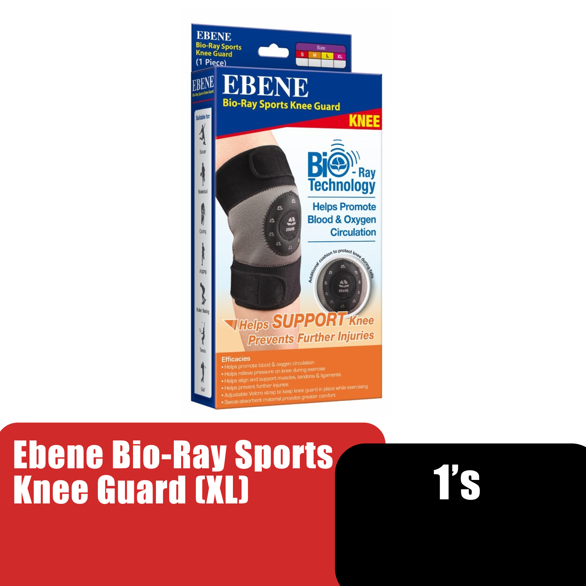 Ebene Bio-Ray Sport Knee Guard (XL) | Health & Wellness Pharmacy | The ...